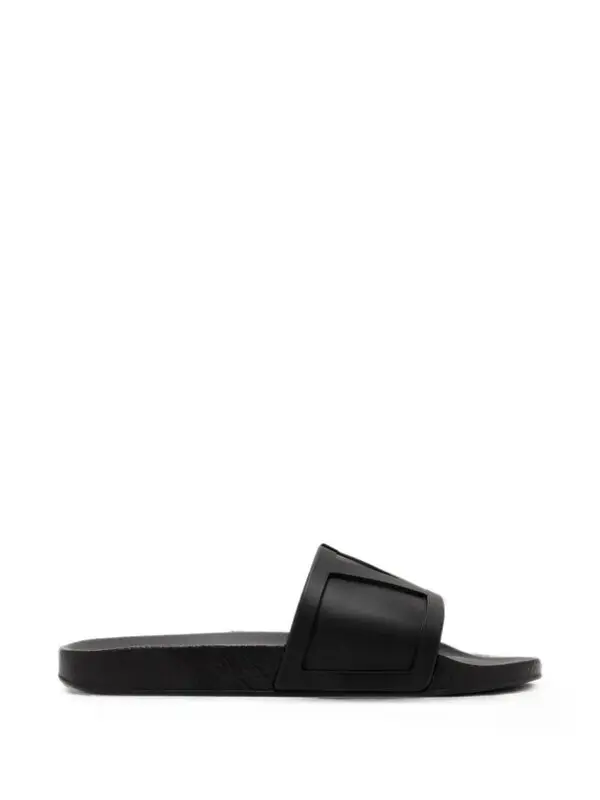Valentino Garavani Vlogo Signature Slip-on Sandals - Black