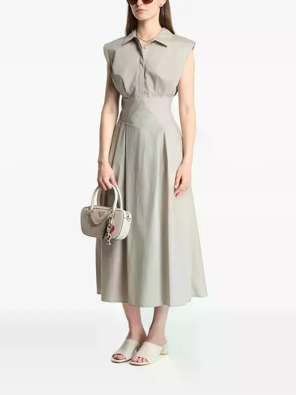 Guess Sleeveless Pleated Midi Dress