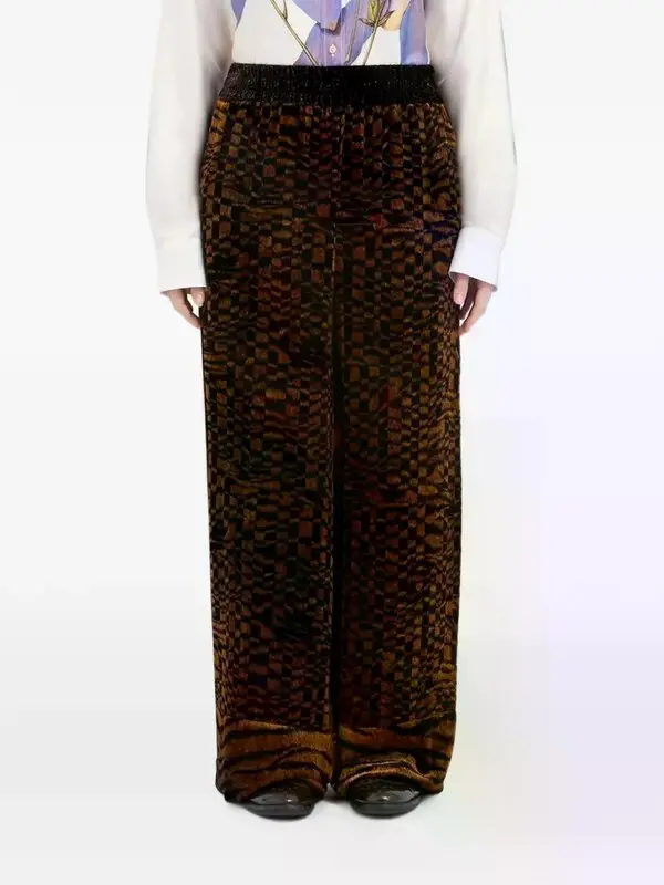 PIERRE-LOUIS MASCIA Animal Print Wide-leg Trousers
