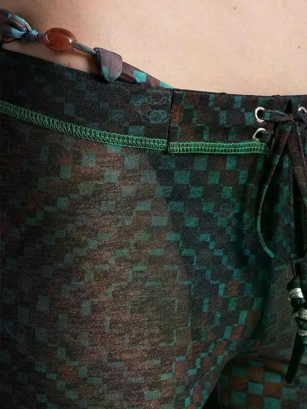 SIEDRES Check Pattern Flared Trousers