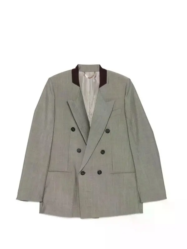Victoria Beckham Double-breasted Peak-lapel Blazer - Grey