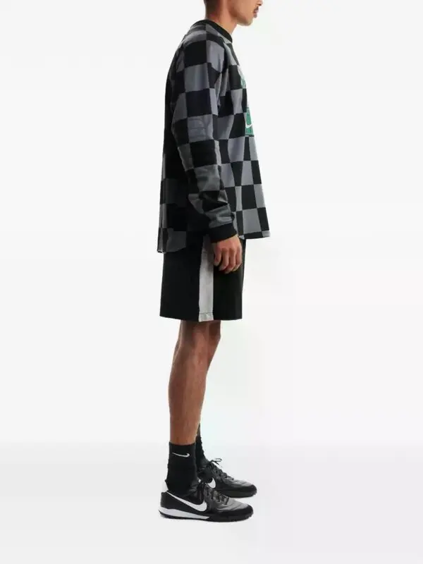 Nike Checked Logo Print Long Sleeve T-shirt