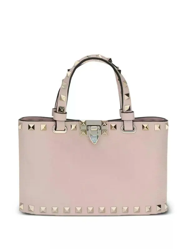 Valentino Garavani Rockstud Mini Shopping Bag In Grainy Calfskin - Pink