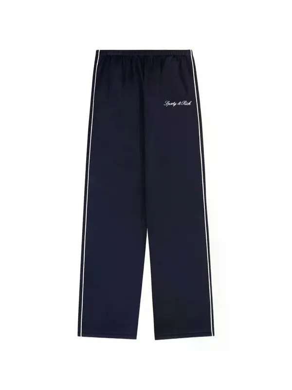 SPORTY & RICH Logo Embroidered Side Stripe Track Pants