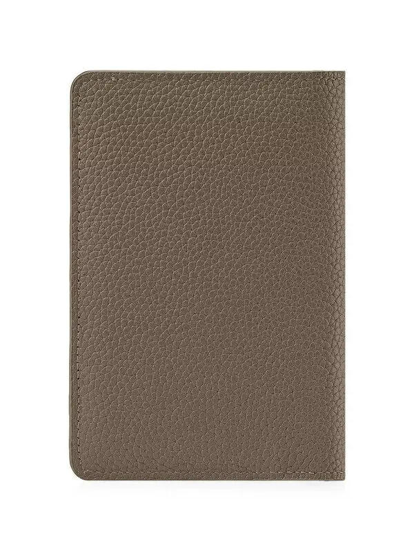 MAISON DE SABRE Logo-stamp Grained Leather Passport Holder