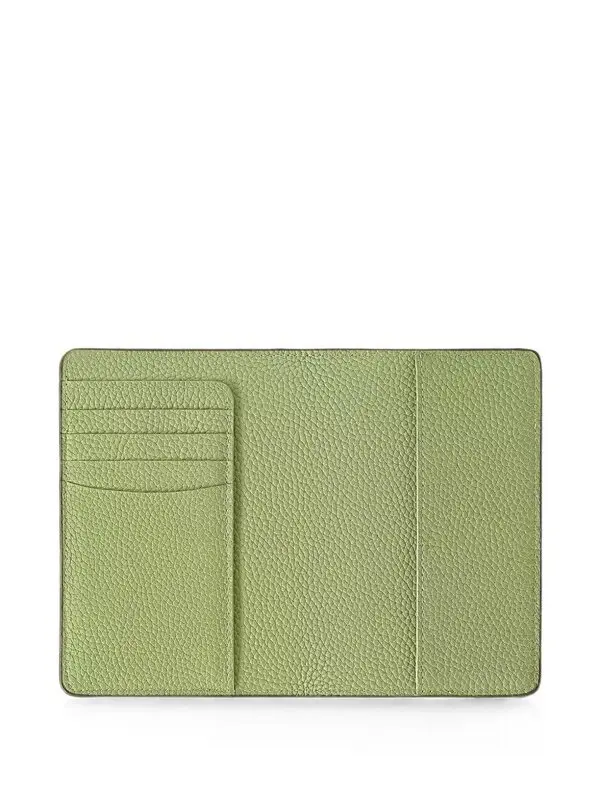 MAISON DE SABRE Logo-stamp Grained Leather Passport Holder