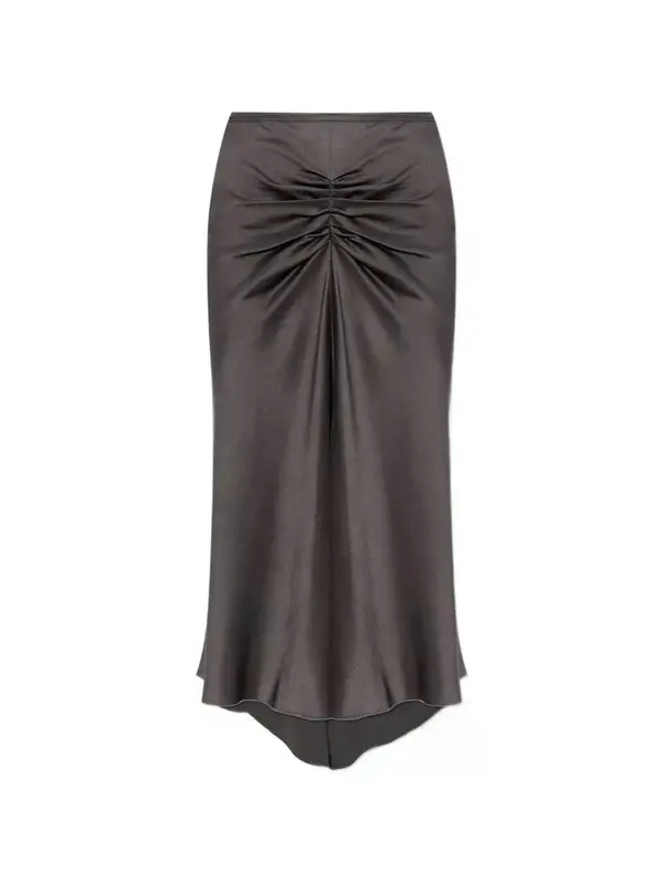 Victoria Beckham Bela Asymmetrical Draped Midi Skirt - Grey