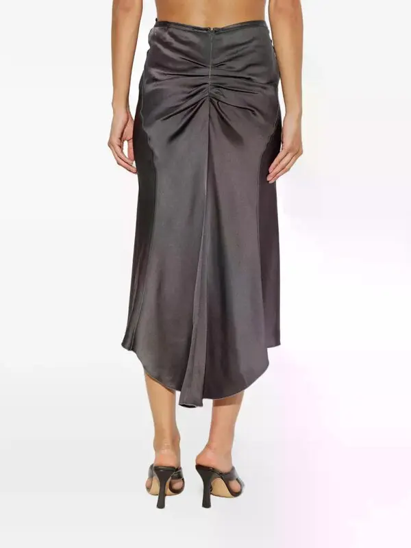 Victoria Beckham Bela Asymmetrical Draped Midi Skirt - Grey