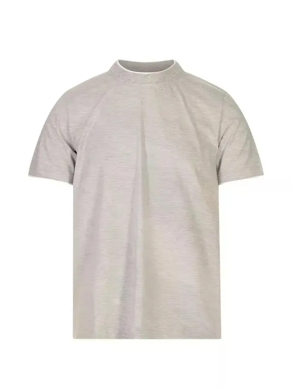 Peserico Contrast-trim Short-sleeved T-shirt - Grey