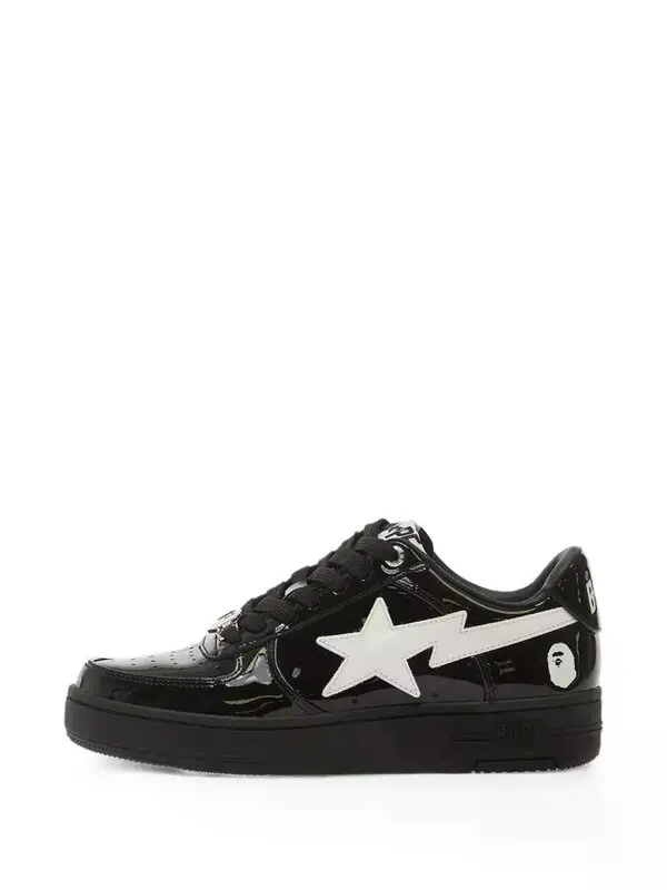 A BATHING APE Sta Patent Leather Sneakers - Black