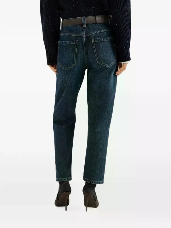 Brunello Cucinelli Shiny Bartack Straight-leg Jeans - Blue