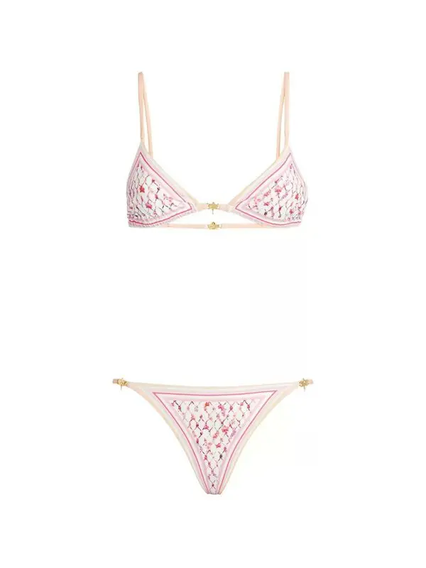 GENNY Floral Appliqué Bikini - Pink