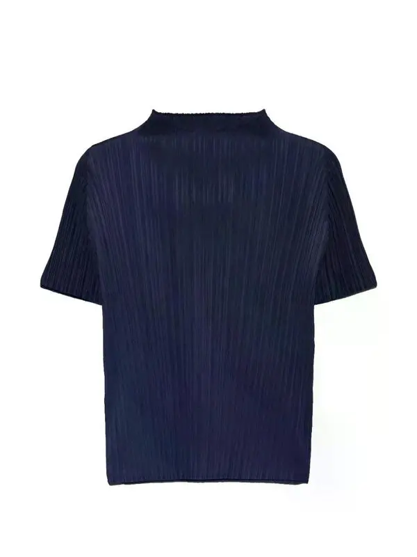 Issey Miyake High-neck Short-sleeve T-shirt - Blue