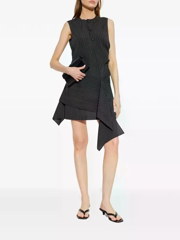 IRO PARIS Klea Pinstripe Layered Mini Dress - Grey