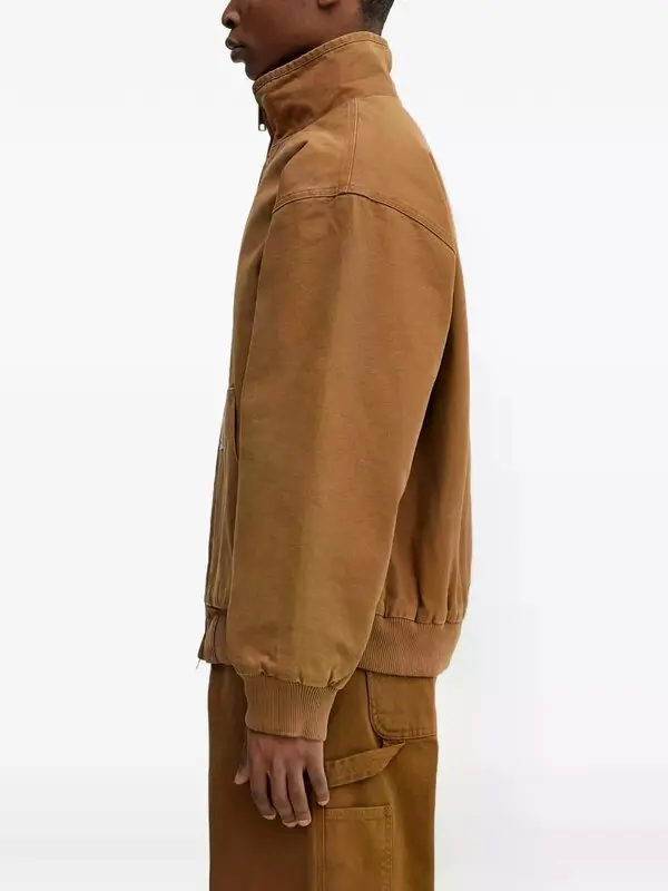 Carhartt Work In Progress Ravon Logo-patch Zip-up Jacket - Brown