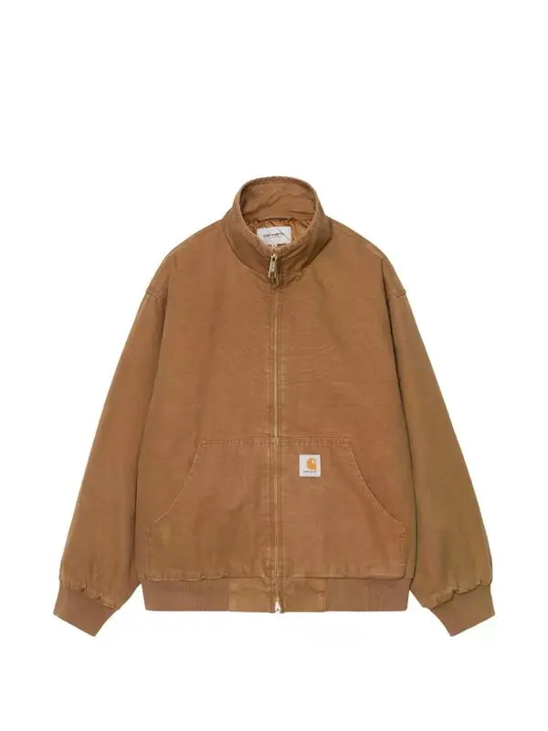 Carhartt Work In Progress Ravon Logo-patch Zip-up Jacket - Brown