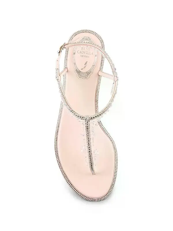 Rene Caovilla Diana Crystal-embellished Flat Sandals