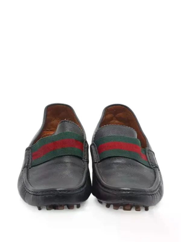Gucci Web Stripe Driver Loafers