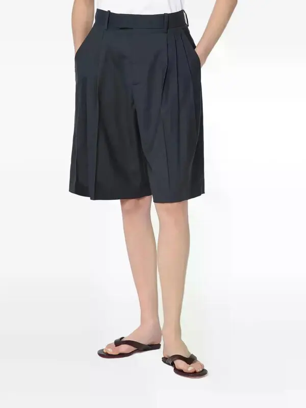 6397 Pleated Front Tailored Shorts - Black