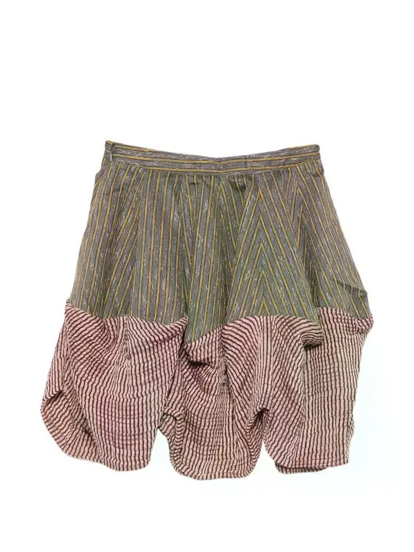 KIKO KOSTADINOV Stripe Pattern Bubble Hem Mini Skirt - Grey