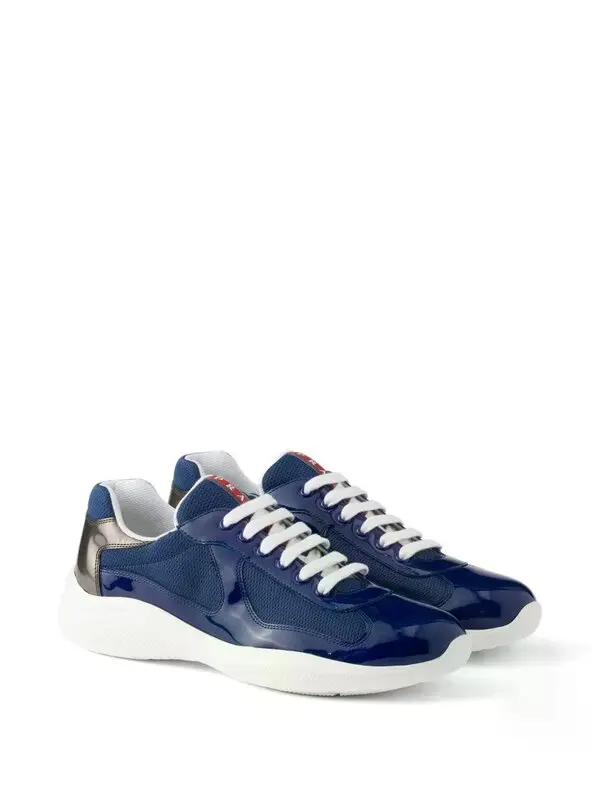 Prada America's Cup Sneakers In Patent Leather And Technical Fabric