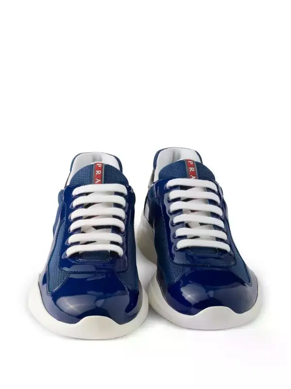Prada America's Cup Sneakers In Patent Leather And Technical Fabric