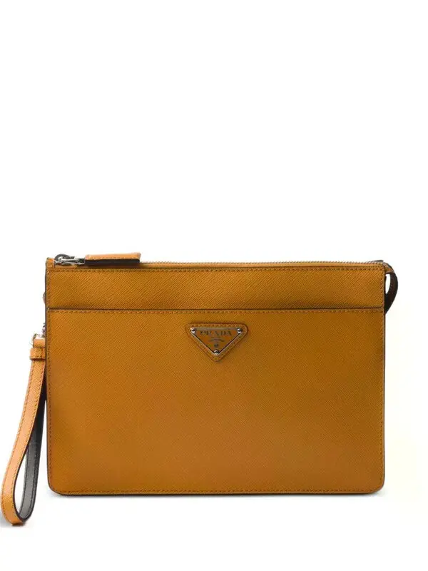 Prada Leather Pouch - Orange