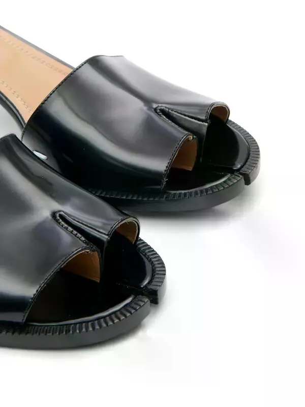 MAISON MARGIELA Tabi Brushed-leather Mules - Black