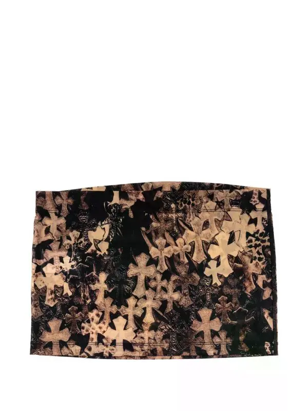 Chrome Hearts Cross Print Sheer-mesh Mini Skirt - Neutrals