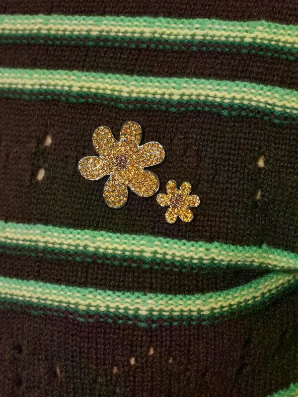 Marni Crystal-embellished Flower Pins