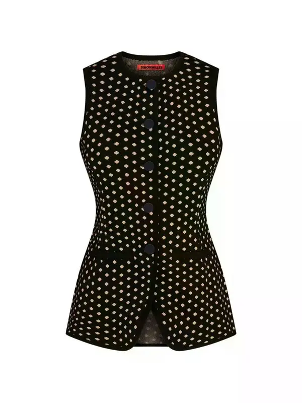 SIMONMILLER Del Mar Polka-dot Vest - Black