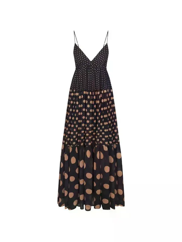 SIMONMILLER Romi Polka-dot Maxi Dress - Black