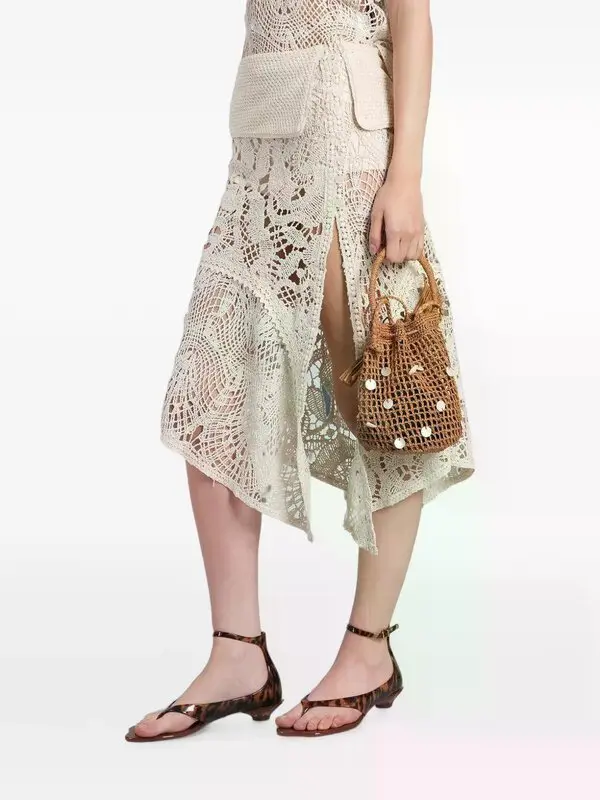 SIEDRES Asymmetric Crochet Knit Skirt