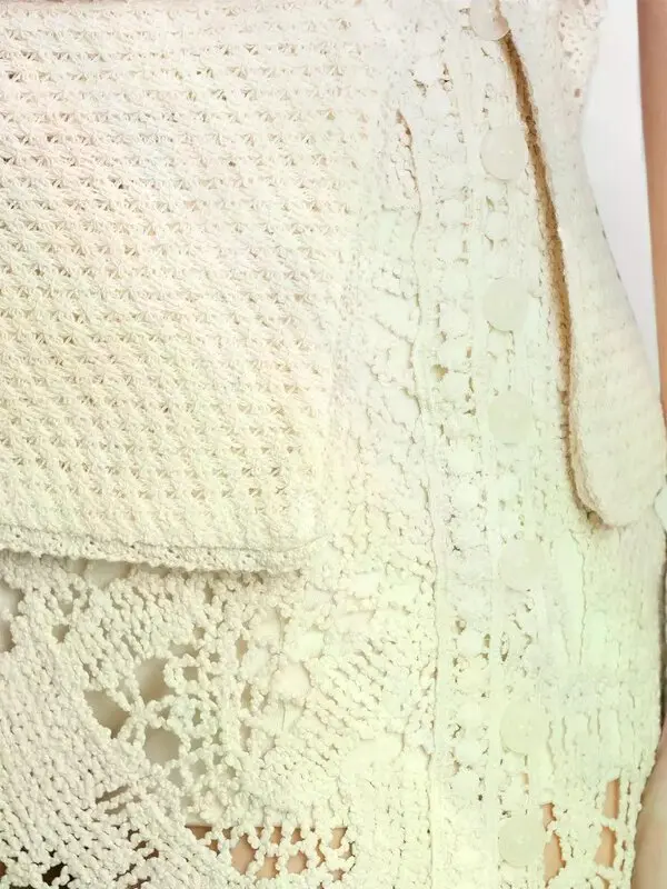 SIEDRES Asymmetric Crochet Knit Skirt