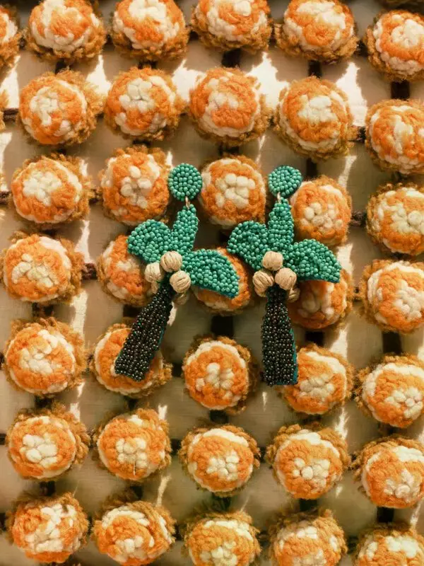 SIMONMILLER Bead-embellished Palm-tree Earrings