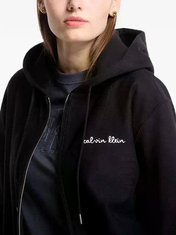 Calvin Klein Logo Print Zip-up Hoodie