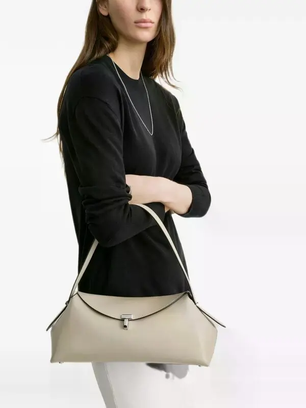 TOTEME T-lock Leather Shoulder Bag - Neutrals