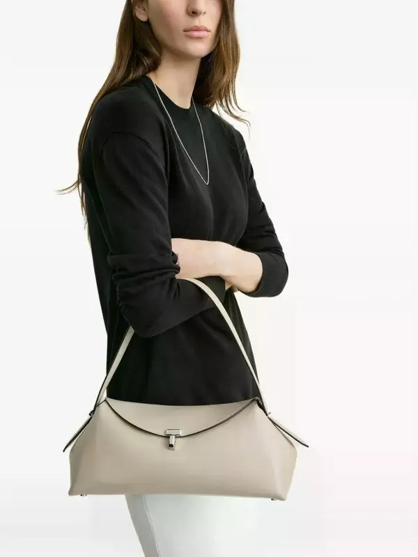 TOTEME T-lock Leather Shoulder Bag - Neutrals