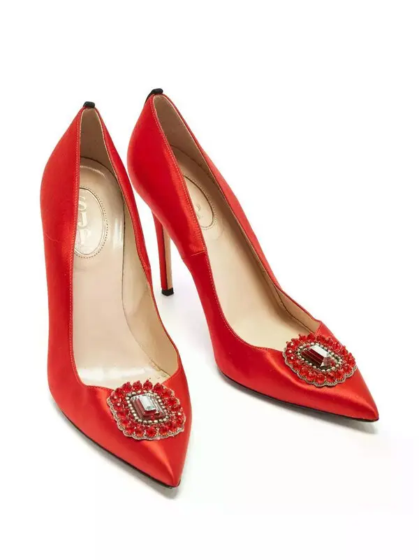 Sjp By Sarah Jessica Parker Amira Crystal-embellished Pumps - Red