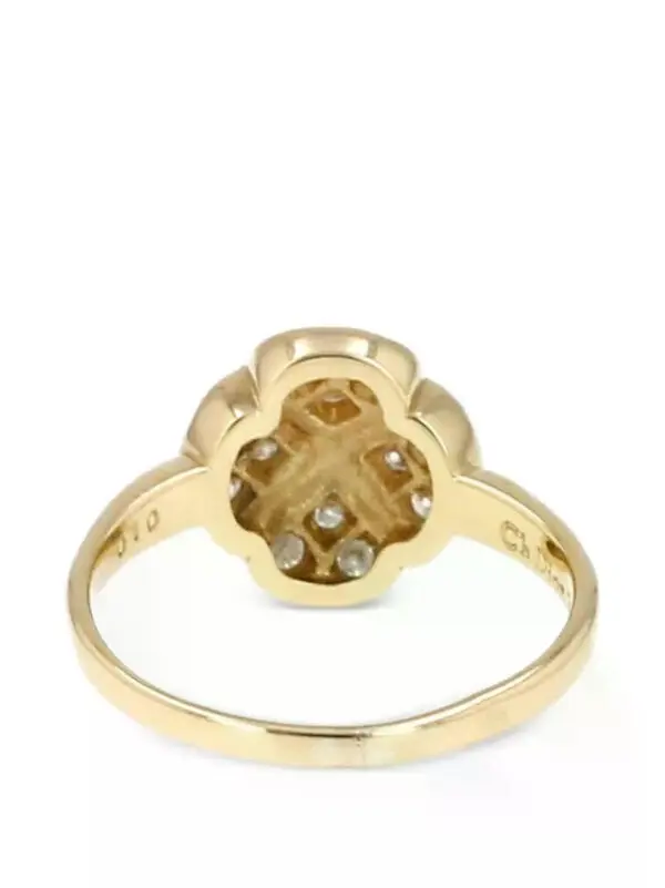 Dior 1990s Flower Motif Diamond Ring