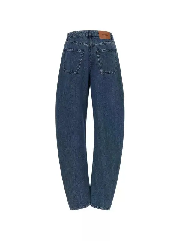 ROTATE BY BIRGER CHRISTENSEN Draped Barrel Palazzo Jeans