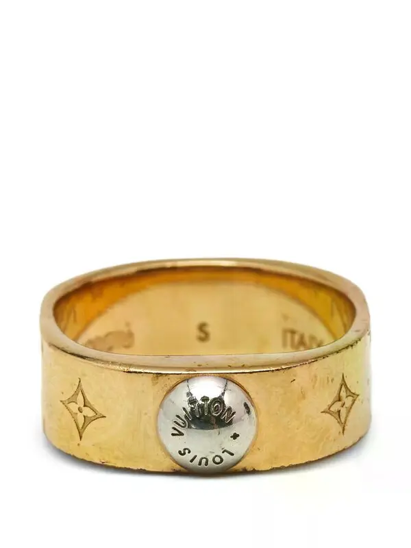 LOUIS VUITTON Monogram Engraved Ring - Gold
