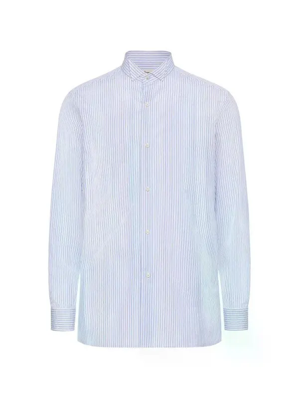 MAISON MARGIELA Stripe-pattern Poplin Shirt - Blue