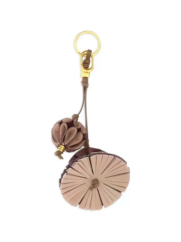 GIANNI CHIARINI Flower Ball Pleated Keyring - Neutrals