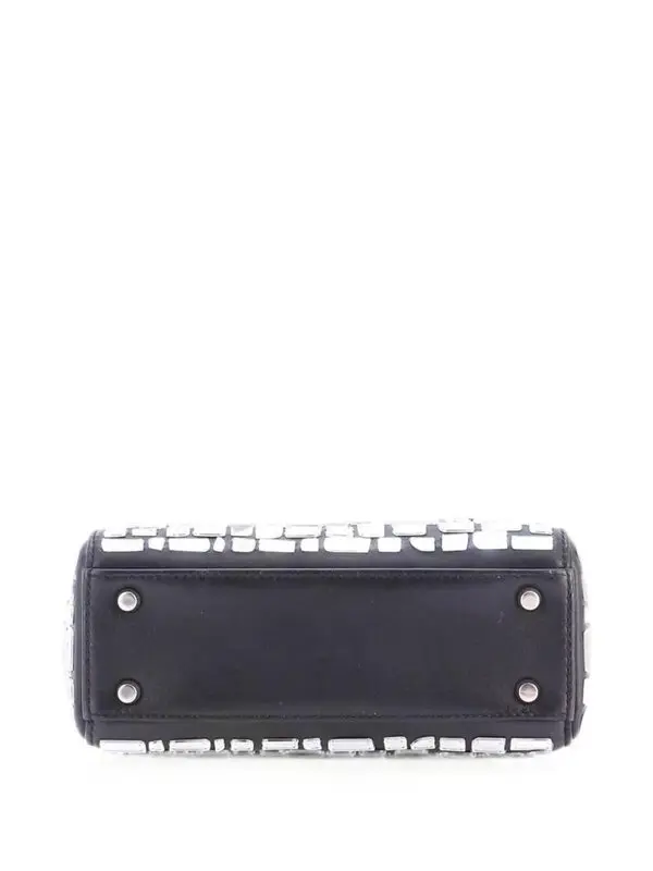 Dior Lady Chain Bag Leather And Mirror Mosaic Mini Shoulder Bag - Black