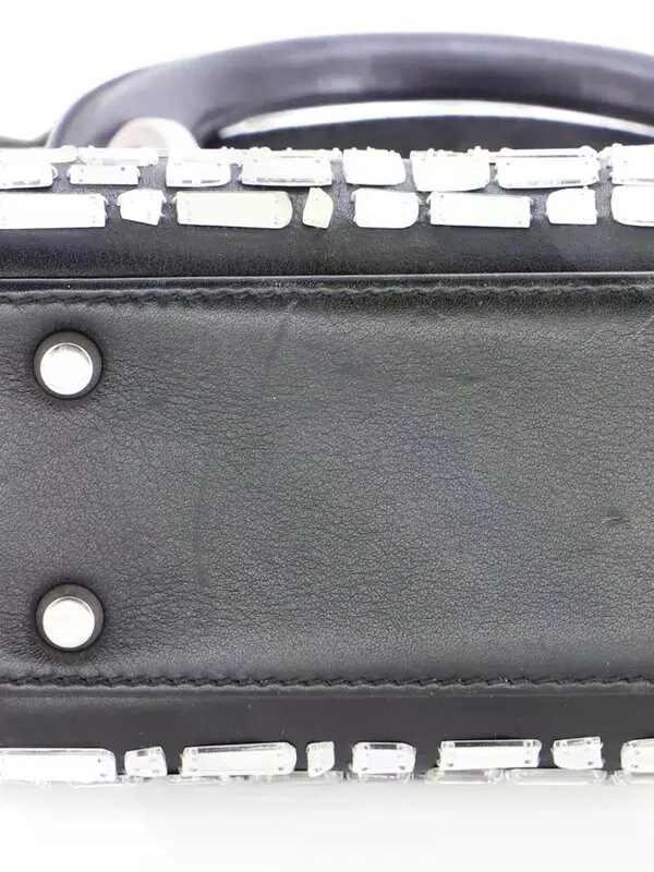Dior Lady Chain Bag Leather And Mirror Mosaic Mini Shoulder Bag - Black