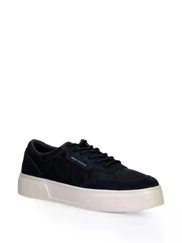 Armani Exchange Logo-print Panelled Sneakers - Blue
