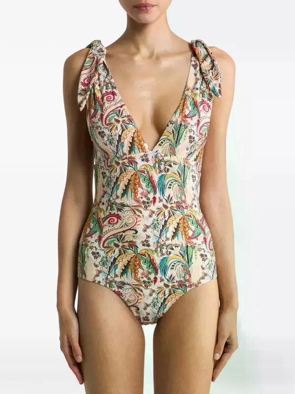 Etro Paisley Print Swimsuit - Neutrals