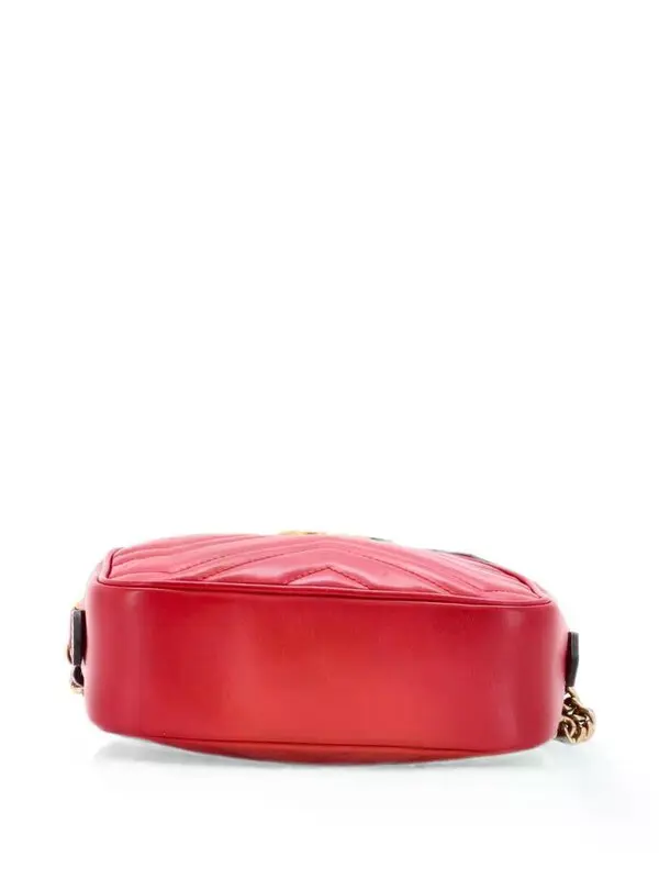 Gucci Matelassé Leather Mini Shoulder Bag - Red