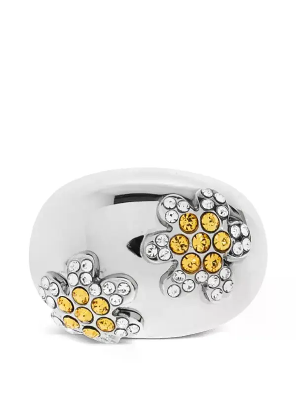 Marni Crystal-embellished Flower Ring - Silver